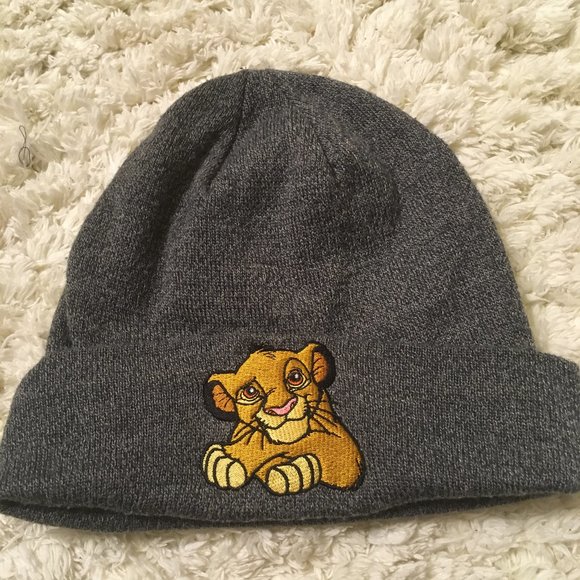 Disney | Accessories | Simba Lion King Embroidered Grey Beanie | Poshmark